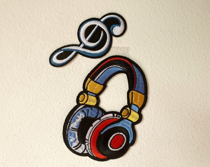 Headset Patch,2pcs,iron on Patch,music,5 Inch,big Funny Patch ...