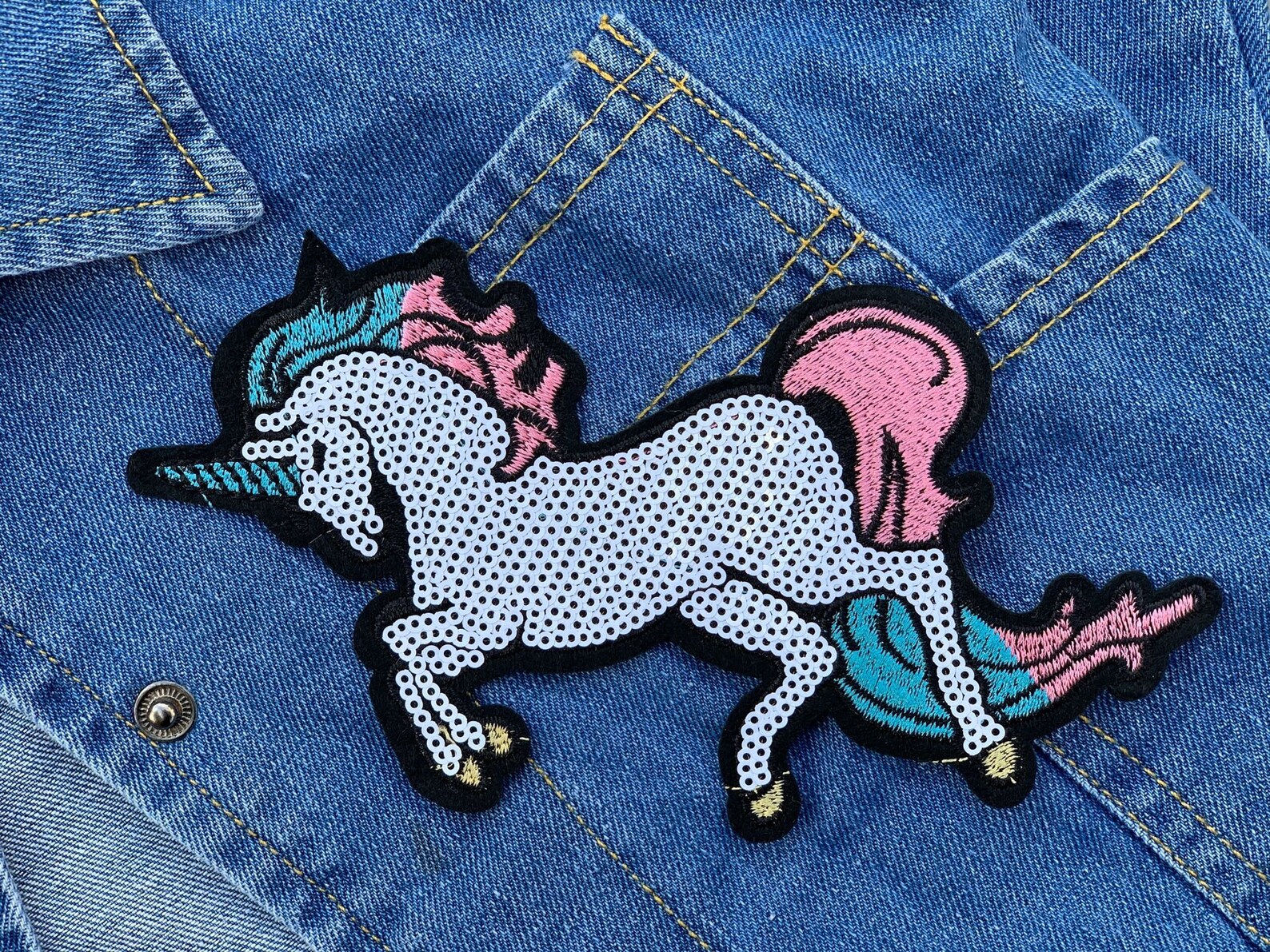Big Unicorn Patch 6 Inch Iron on Patch Unicorn Girlsunicorn - Etsy