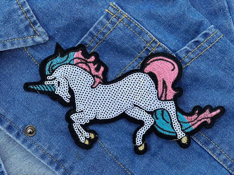 Big Unicorn Patch 6 Inch Iron on Patch Unicorn Girlsunicorn - Etsy