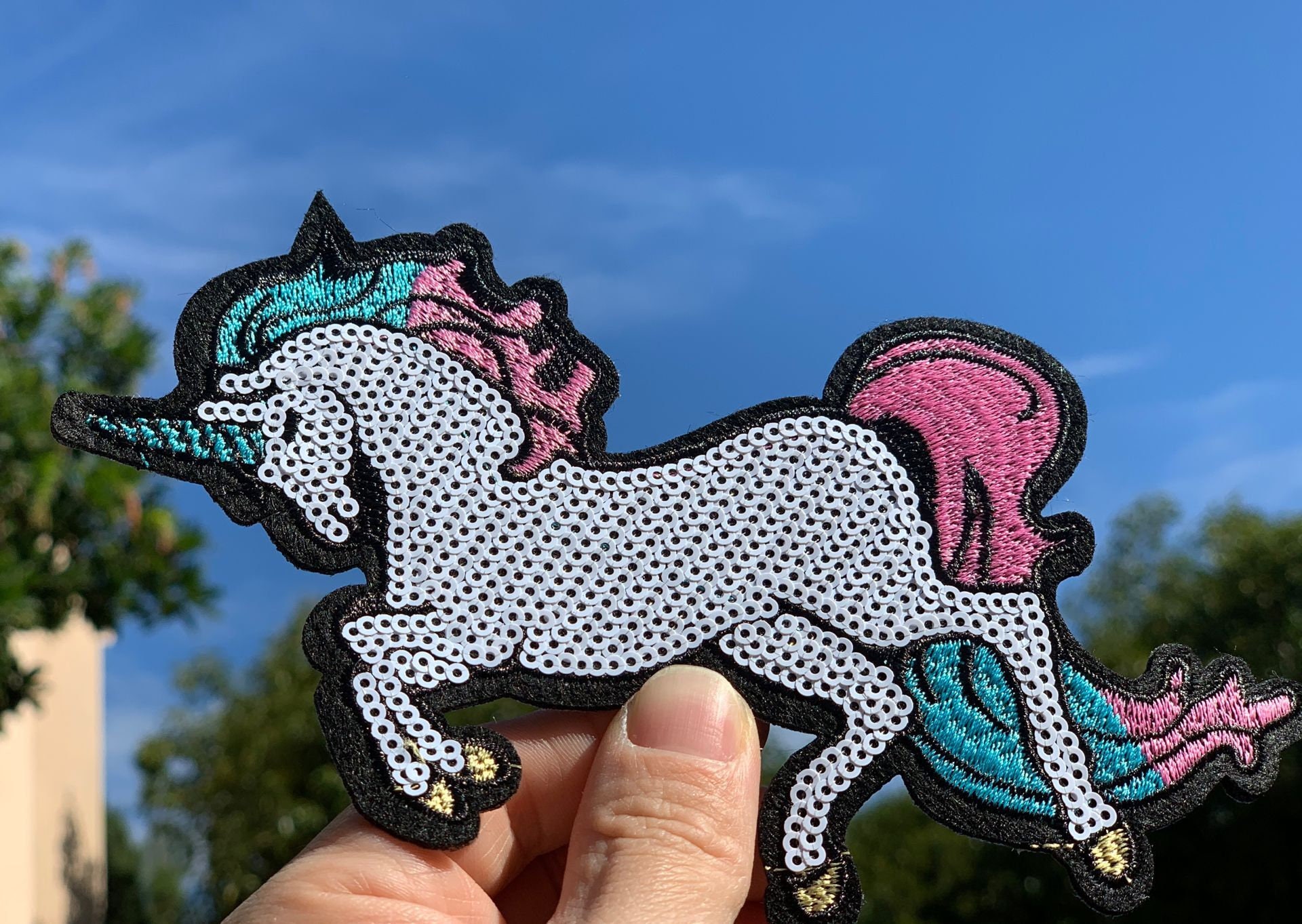Big Unicorn Patch 6 Inch Iron on Patch Unicorn Girlsunicorn - Etsy