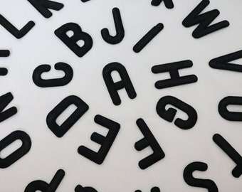 Black English Letters Alphabet Embroidered Iron on Patches for - Etsy