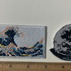 Sea Wave Patch Iron on Patch,japanese Embroidery Patch the Great Wave ...