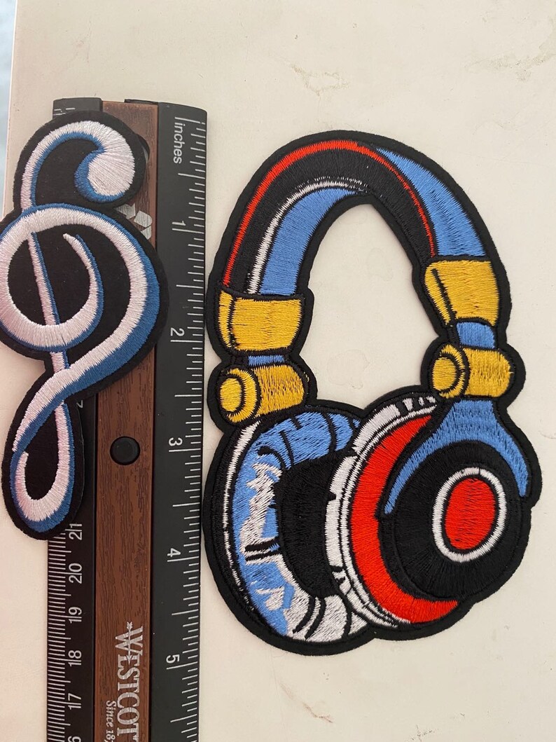 Headset Patch2pcsIron On PatchMusic5 InchBig Funny | Etsy