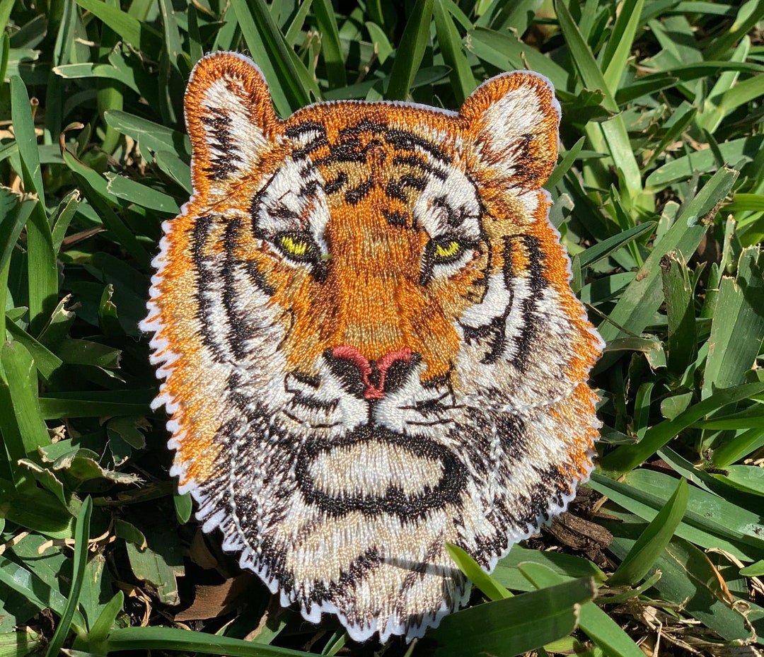 3.5 Inch Tiger, Iron on Patch Tiger, Applique Tiger, Denim Jacket, Bags ...