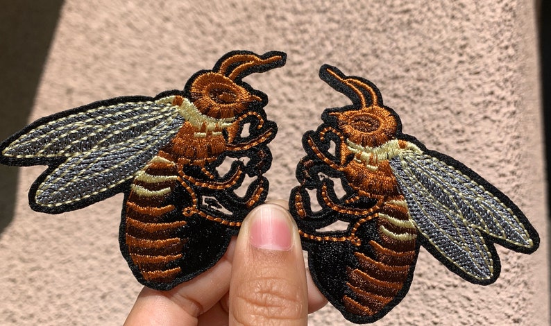 Wasp Patch Iron on Patch 2PCS A Pair of Wasps Patch - Etsy