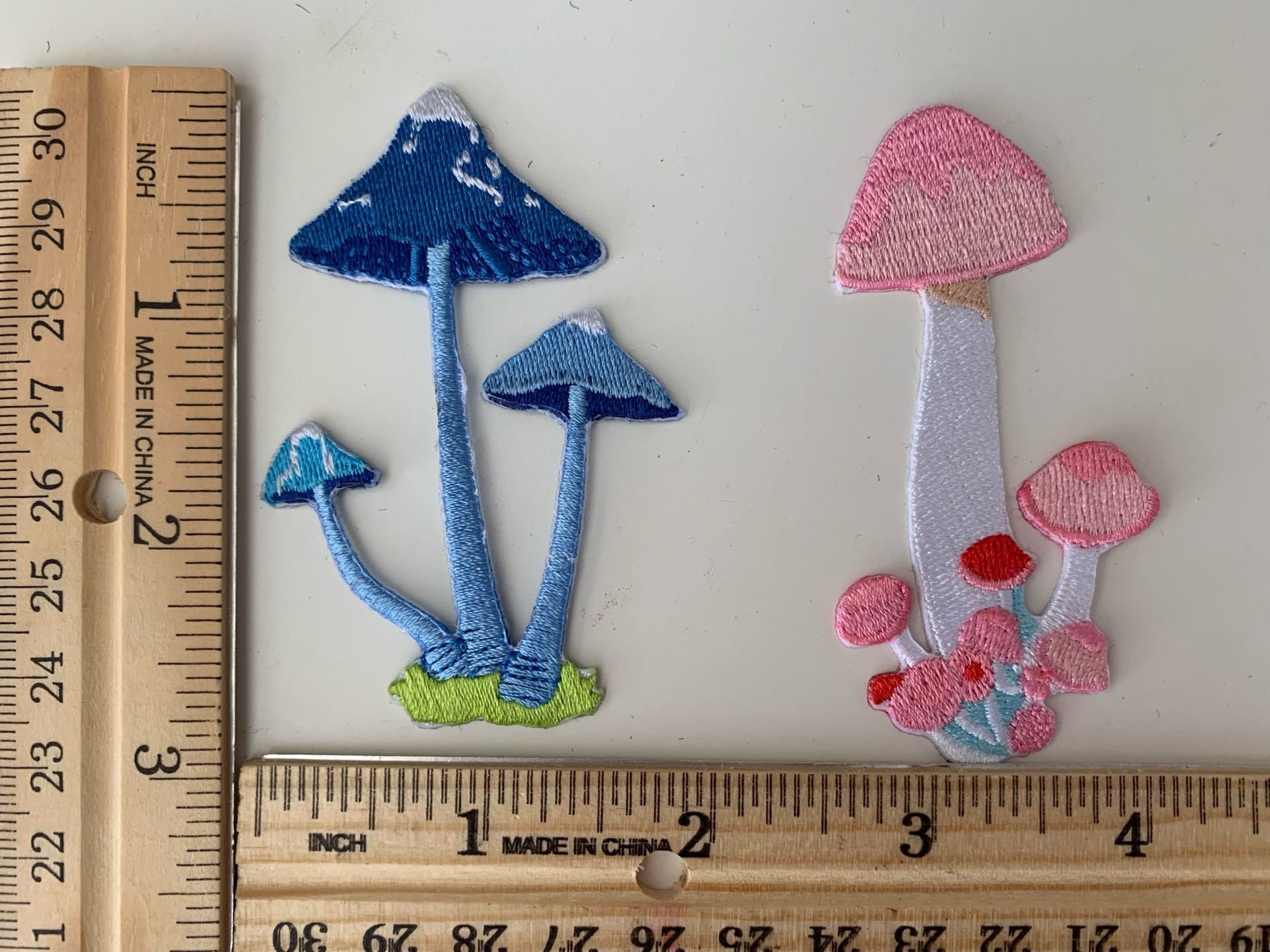 Mushroom Patches Mushroom Iron on Patch Cute Blue - Etsy