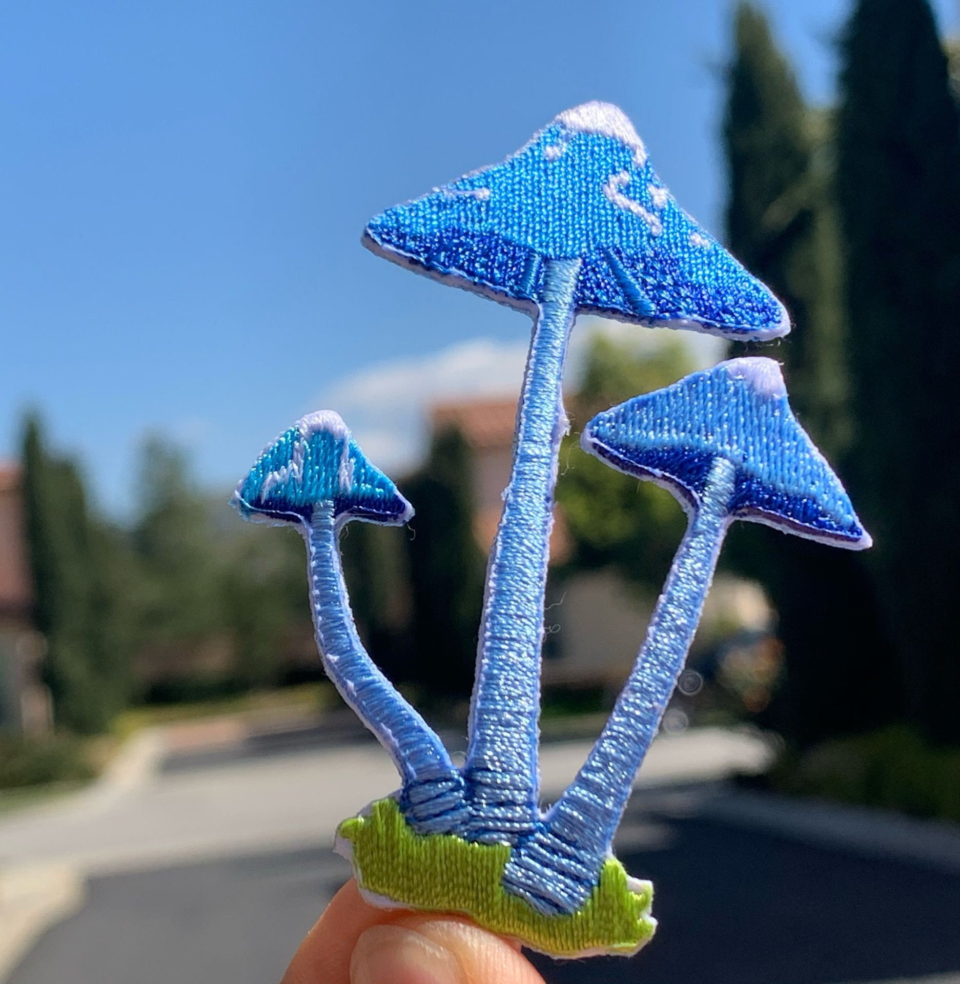 Mushroom Patches Mushroom Iron on Patch Cute Blue - Etsy