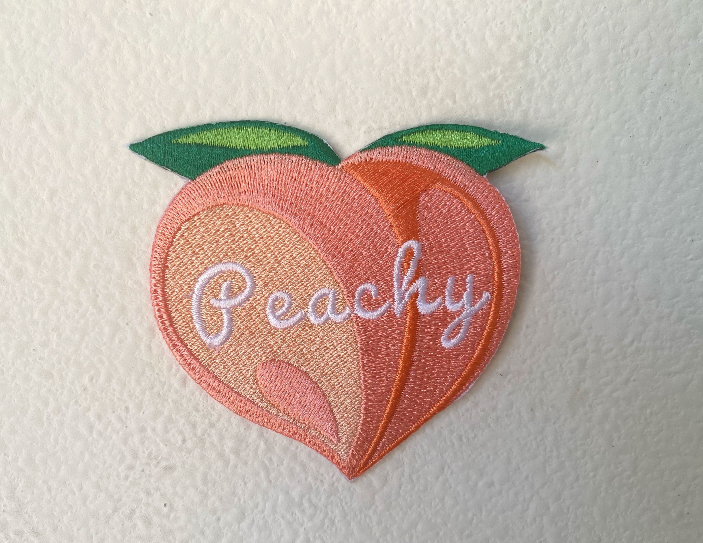 Peach Patch Iron on Patch Peachy 3 Inch 2.6 Inchembroidery - Etsy UK