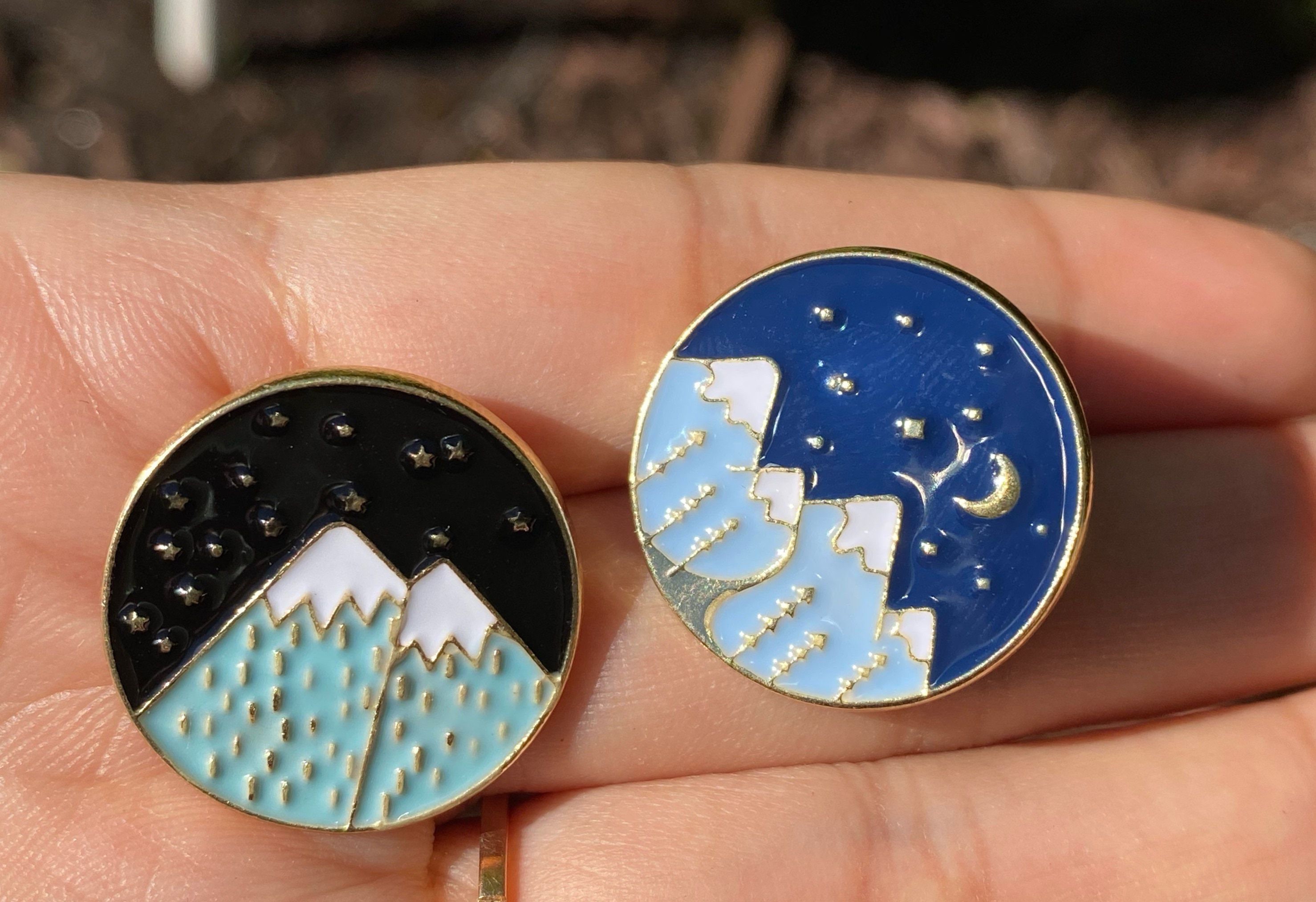 Snow Mountain Badge Applique Mountain Pin Enamel Pin 1 - Etsy UK