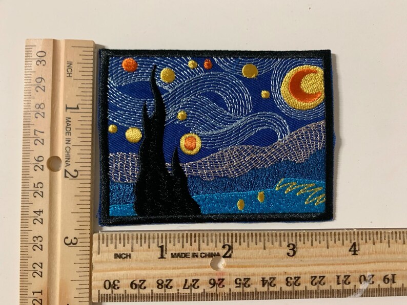 Starry Night Patch Iron on Patch. 3.7 Inch Embroidery Patch - Etsy