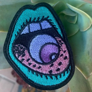 Eyeball Mouth Patch,3 Inch/2.2 Inch Eyeball Iron on Patch, Embroidered Patch, for Bags,backpack ...