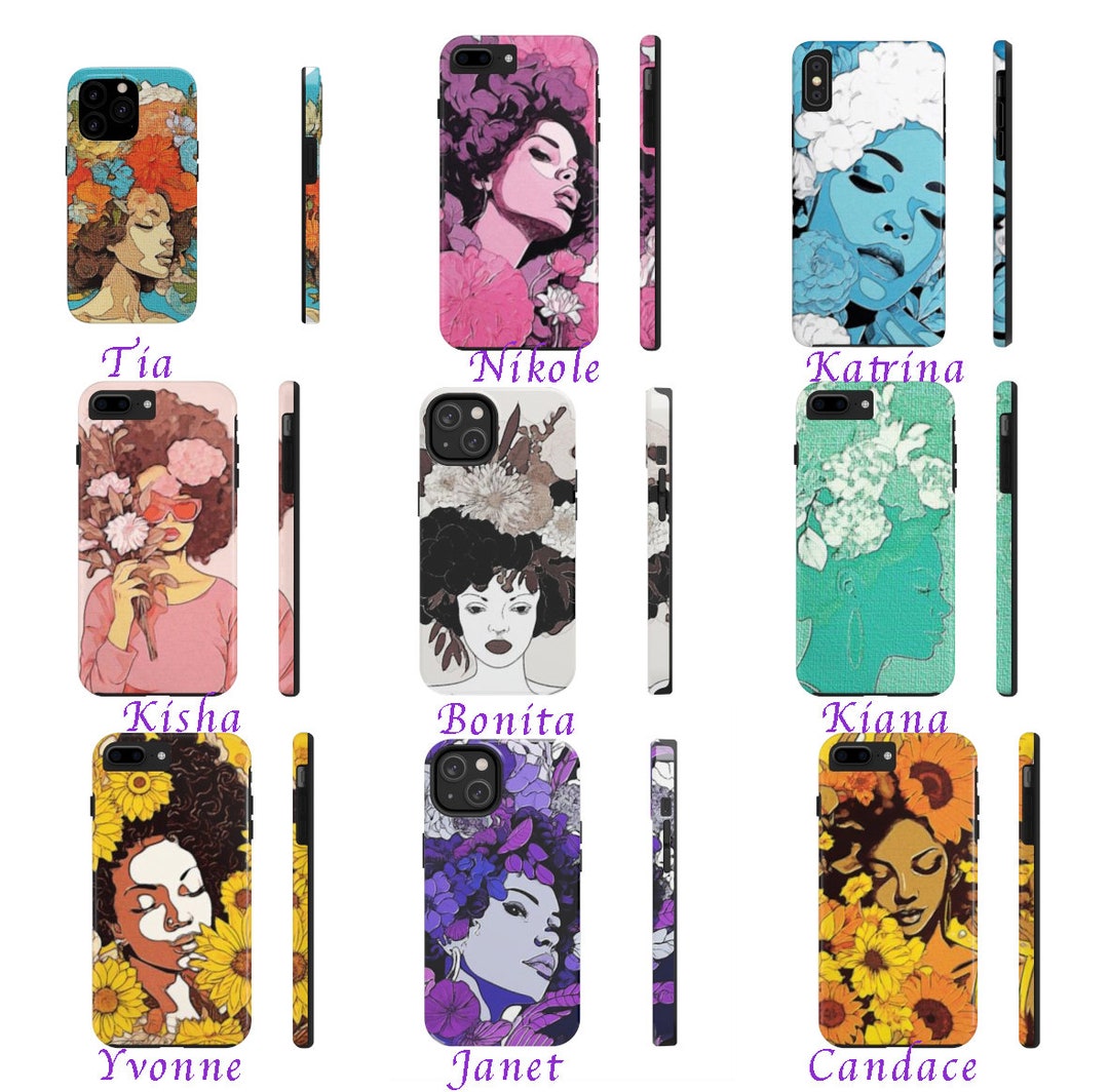Natural Black Woman iPhone Case, Custom Black Woman Phone Case, Natural ...
