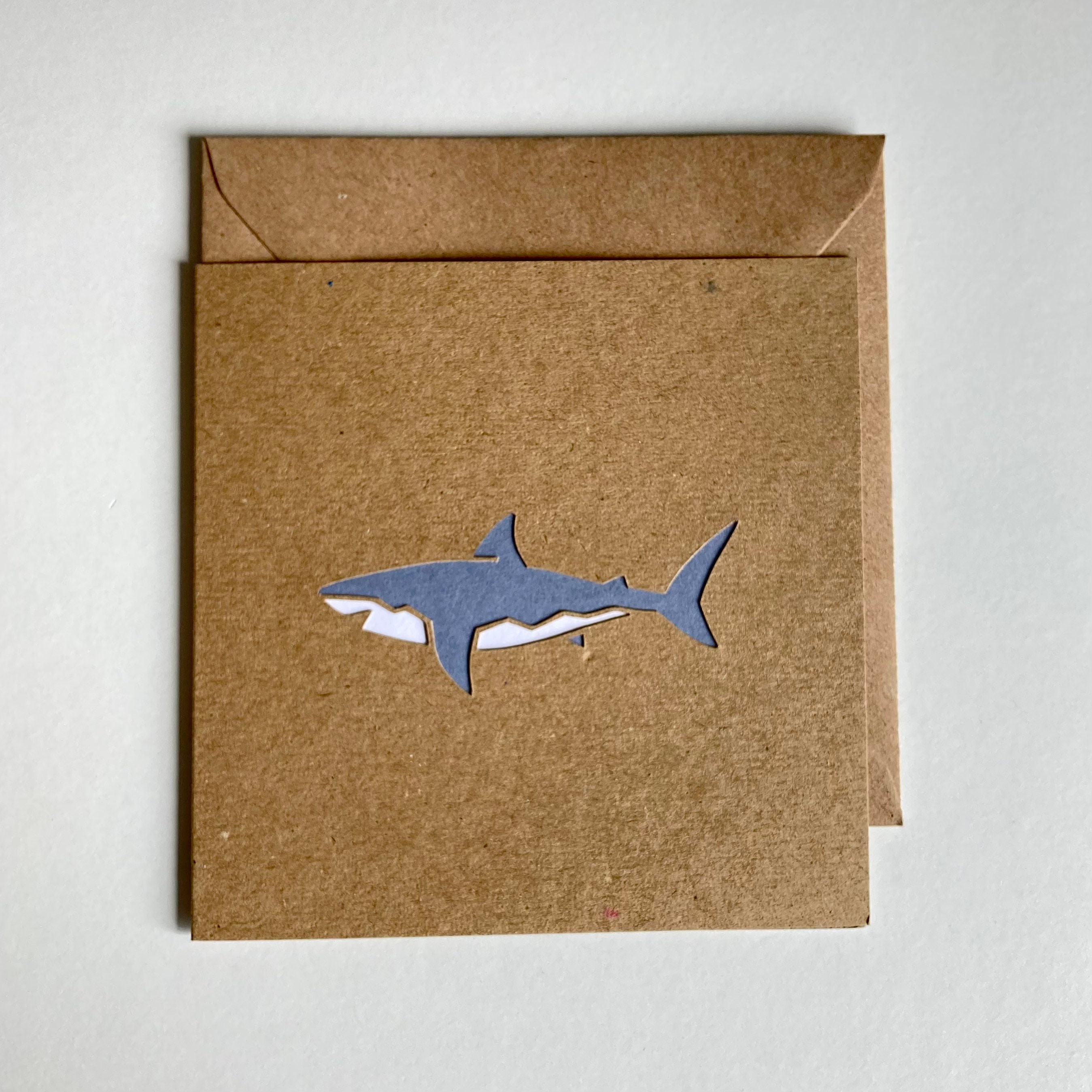 Handmade Papercut Great White Shark Greeting Card-greeting Card-blank ...