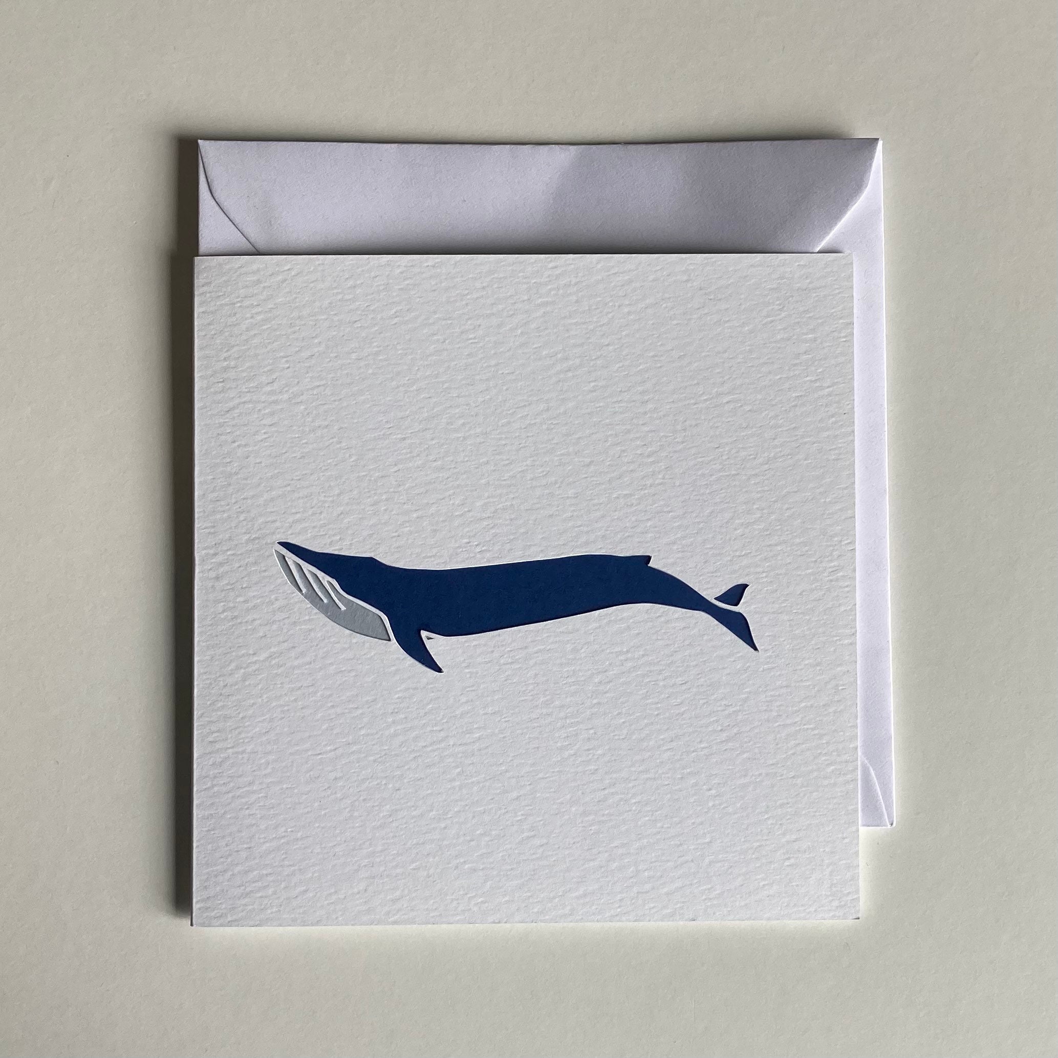 Handmade Papercut Blue Whale Greeting Card-greeting Card-blue Whale ...