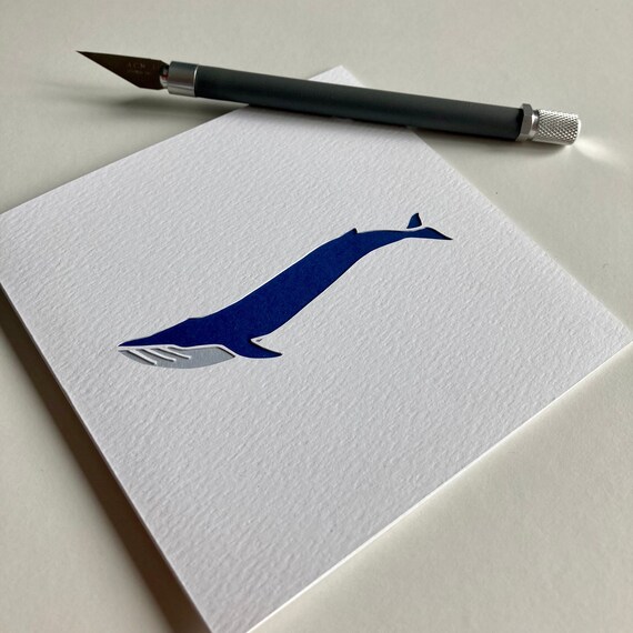 Handmade Papercut Blue Whale Greeting Card-card for Whale - Etsy UK