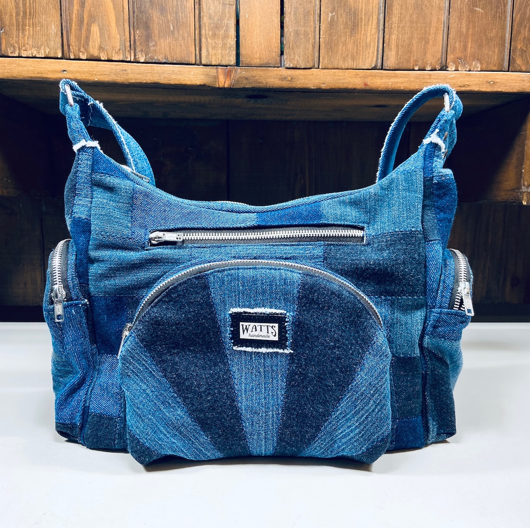 Custom Denim Purse, Made-to-order, Upcycled Patchwork Denim Purse ...