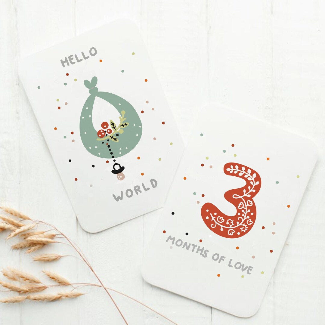 Baby Milestone Print Months 1-12, Milestone Cards, Monthly Milestone ...