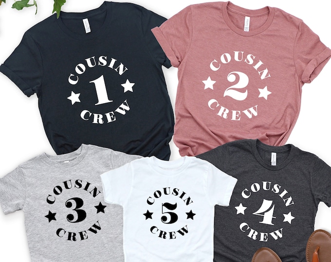 Front Back Cousin Crew T-shirt, Both Side Cousin Crew Shirt, Party ...