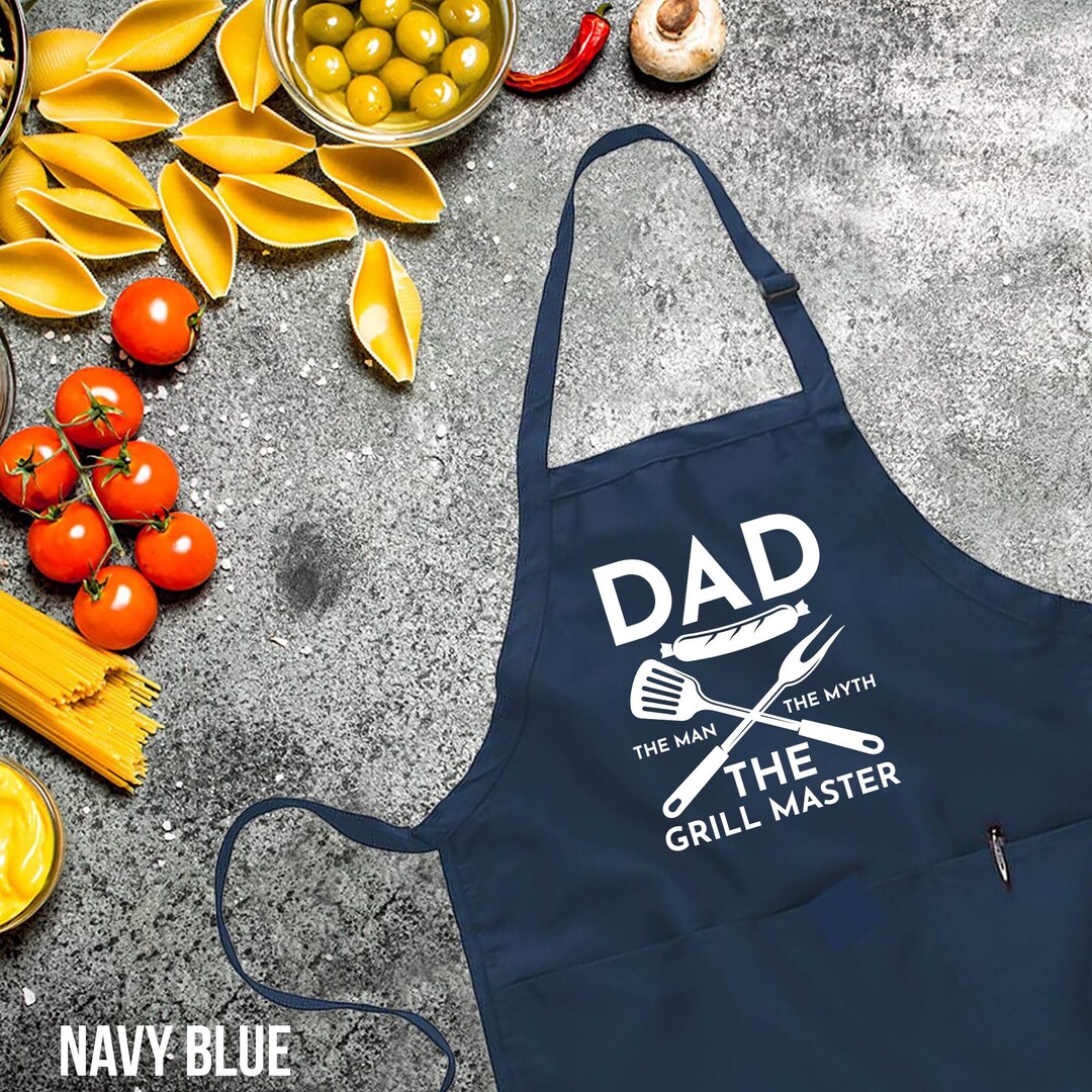 Dad the Grill Master BBQ Apron: Unisex Kitchen Apron - Etsy