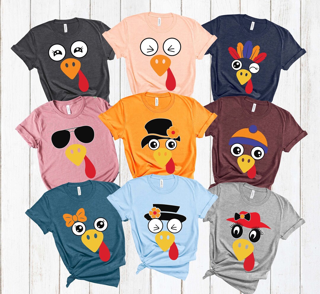 Cute Turkey Fall Thanksgiving Shirt, Thanksgiving T Shirt Womens, Funny ...