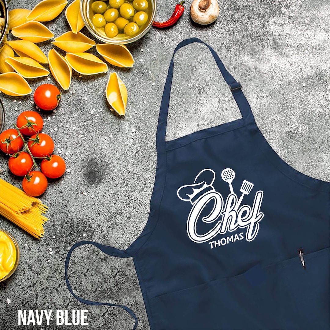 Custom Chef Apron, Personalised Apron With Pockets, Personalised ...