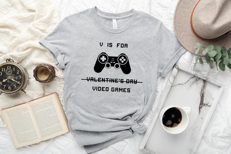 V is for Video Games T-shirt, Funny Valentine's Day Shirt - Etsy