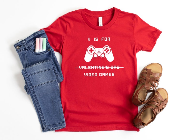 V is for Video Games T-shirt, Funny Valentine's Day Shirt - Etsy
