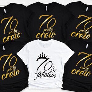 70th Birthday Party Crew T-shirt - Etsy
