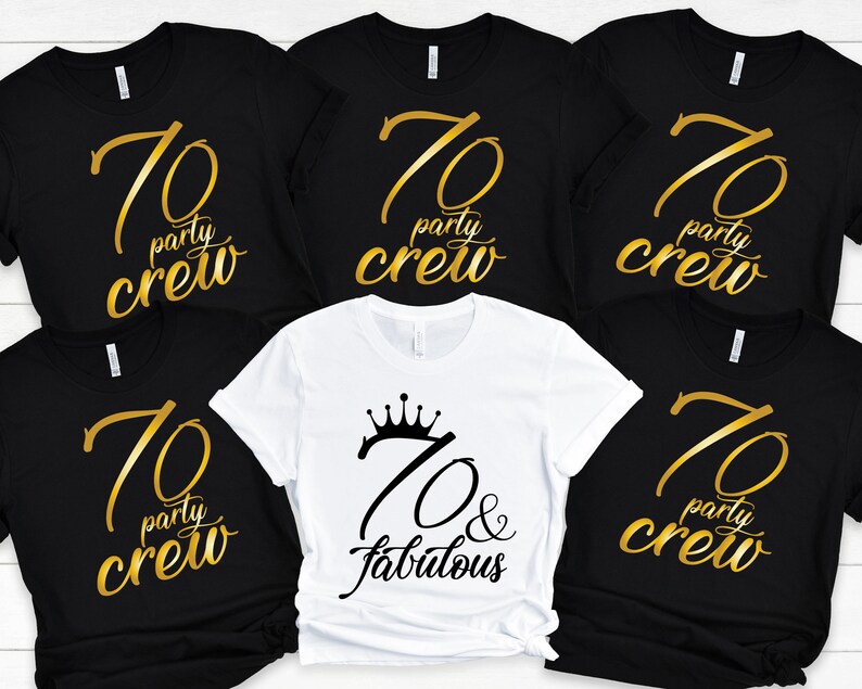 70th Birthday Party Crew T-shirt - Etsy