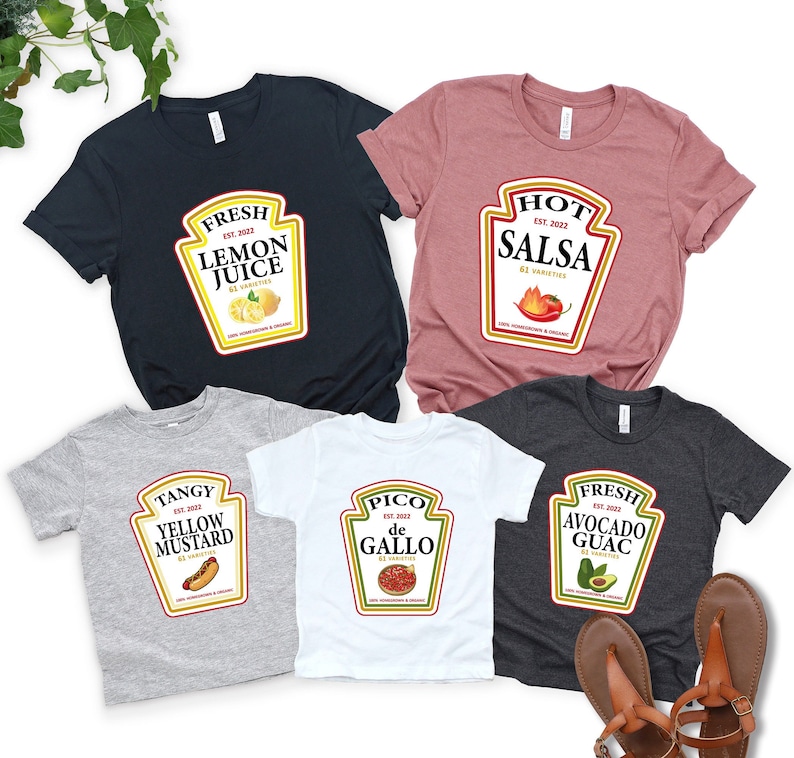 Matching Condiment T-shirt: Funny Group Costume Party Shirt - Etsy