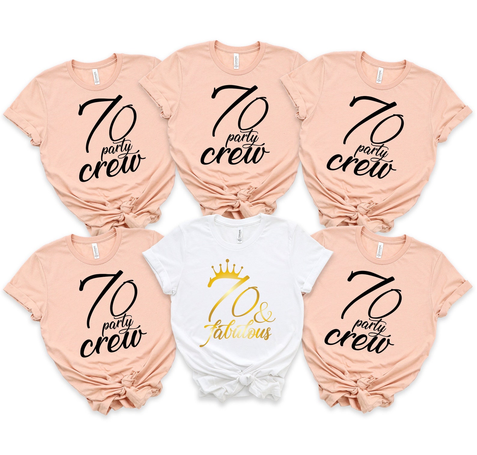 70th Birthday Party Crew T-shirt - Etsy
