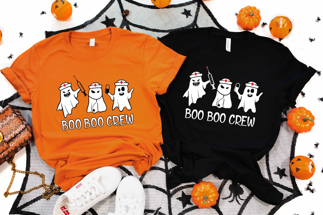 Boo Boo Crew T-shirt, Halloween Shirts for Nurse, Spooky Ghost Shirt ...