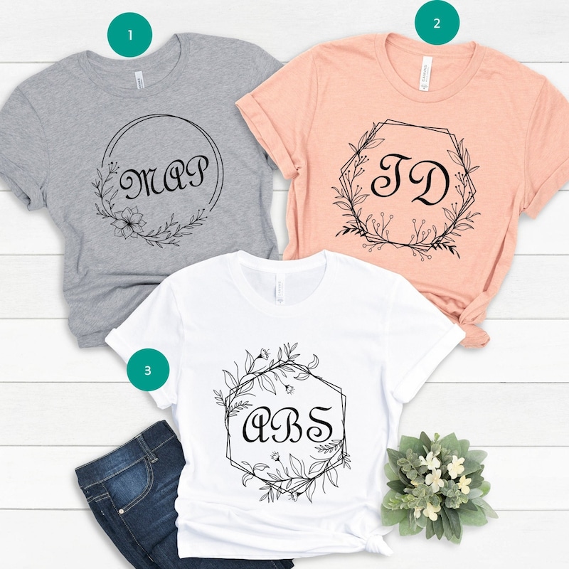 Monogram Tshirts - Etsy