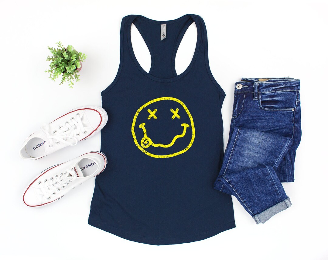 Smile Everything is Fine Tanks, Vintage Smile Tank Top, Positive Smile ...