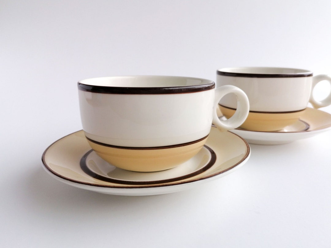 Arabia Finland OLKI Yellow Set of Coffee Cup and Saucer / Stig - Etsy