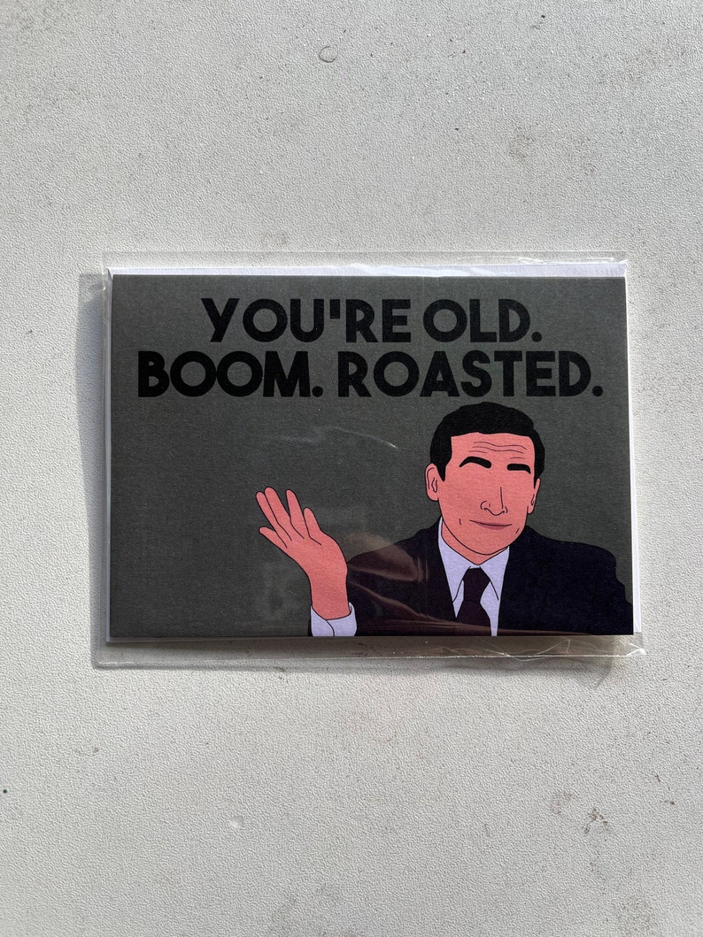 The Office Birthday Card- Michael Scott Boom Roasted- the Office ...
