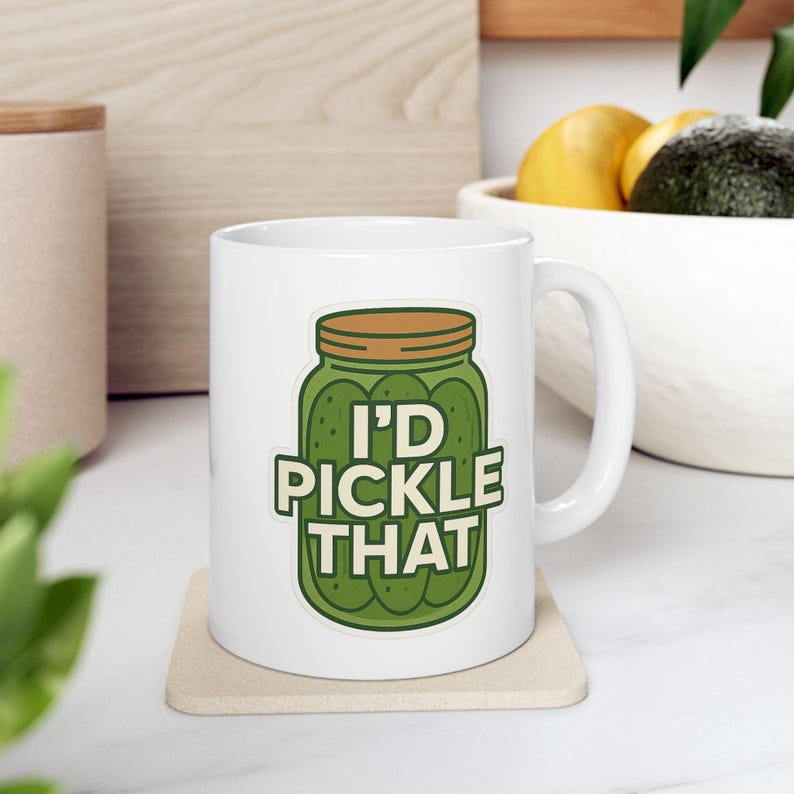 Id Pickle That Funny Pickle Mug, Cute Dill Jar Design, Gift for Pickle ...