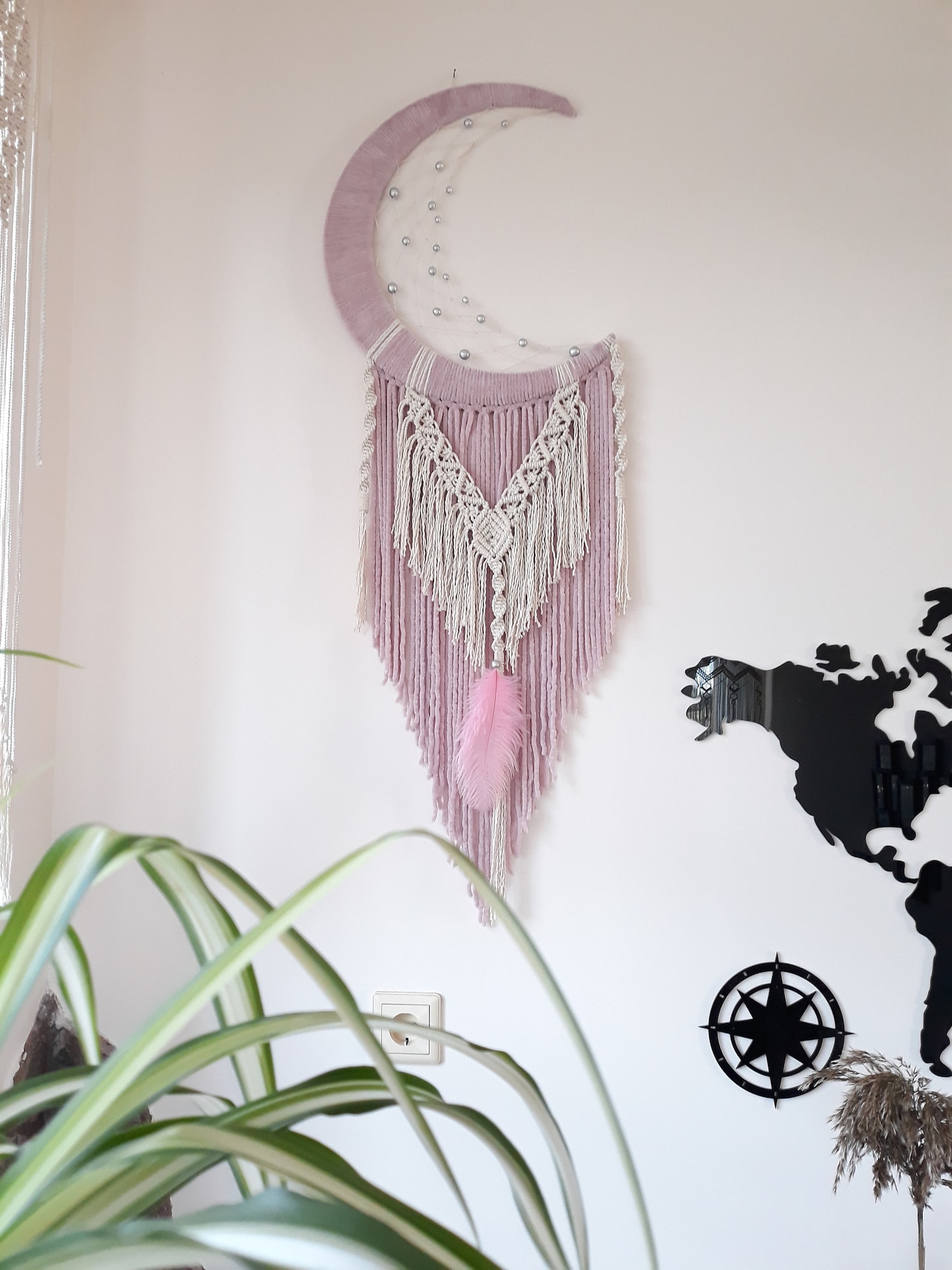 Macrame Crescent Moon/ Dreamcatcher/ Moon Macrame Wall - Etsy Australia