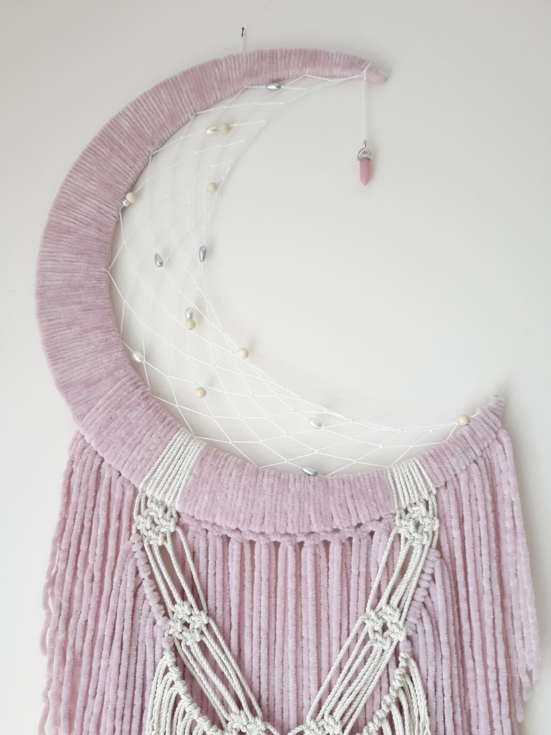 Macrame Crescent Moon/ Dreamcatcher/ Moon Macrame Wall - Etsy