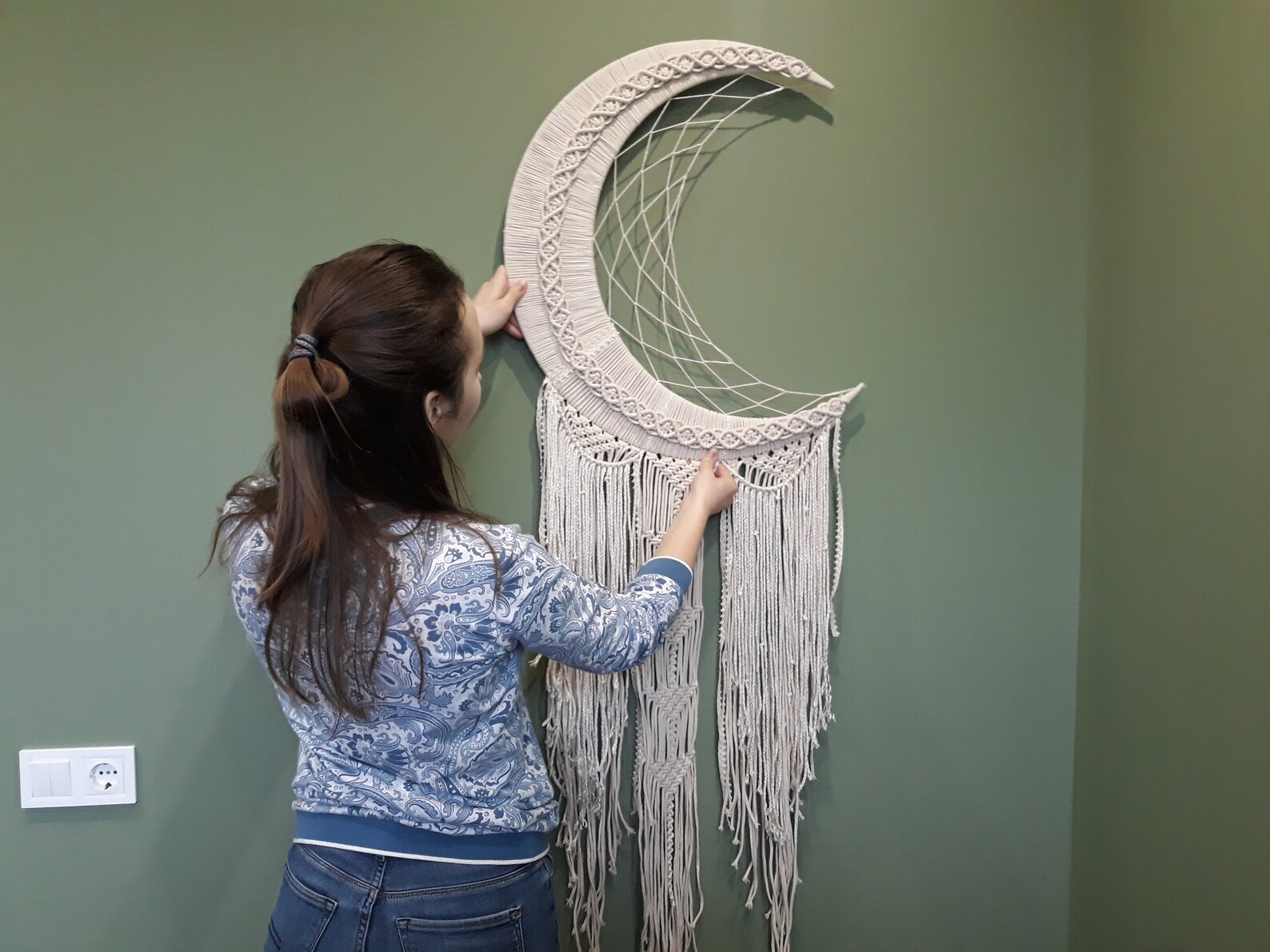 Macrame Crescent Moon 242017/ - Etsy