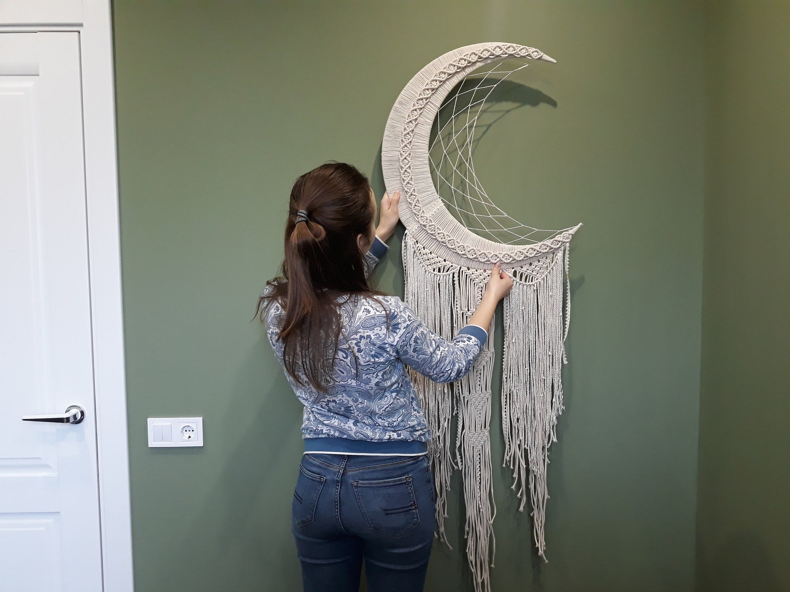 Macrame Crescent Moon 242017/ - Etsy