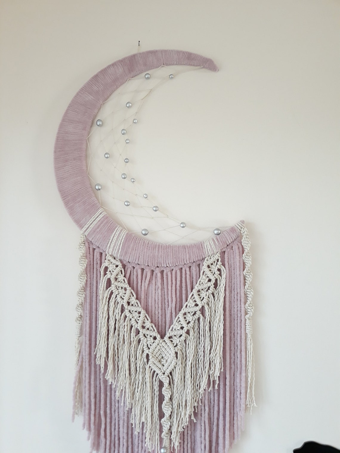 Macrame Crescent Moon/ Dreamcatcher/ Moon Macrame Wall | Etsy