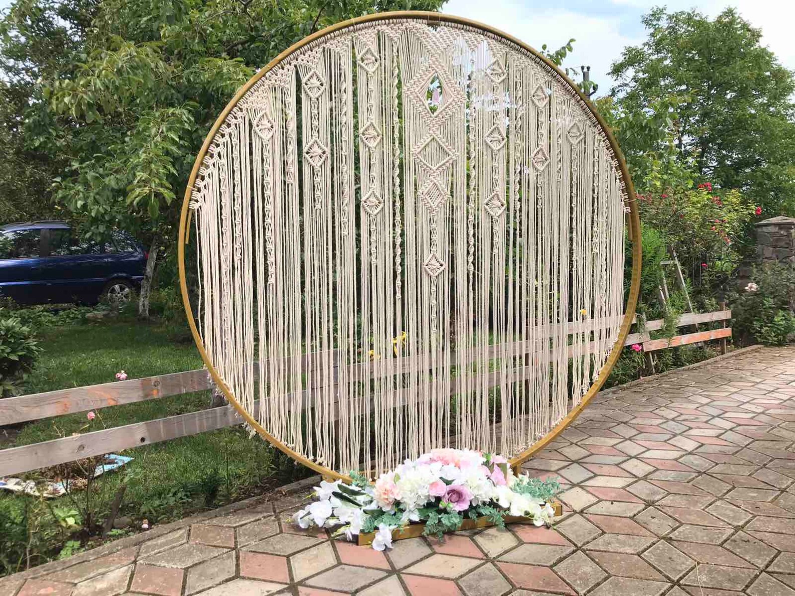Macrame Wedding Backdrop/ Macrame for Round Arch/ Round Wedding Arch ...