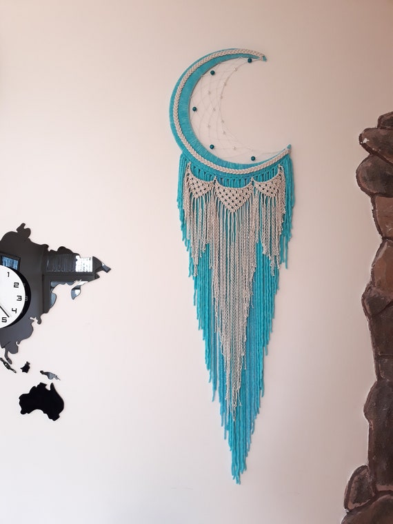 Macrame Crescent Moon/ Dreamcatcher/ Moon Macrame Wall | Etsy