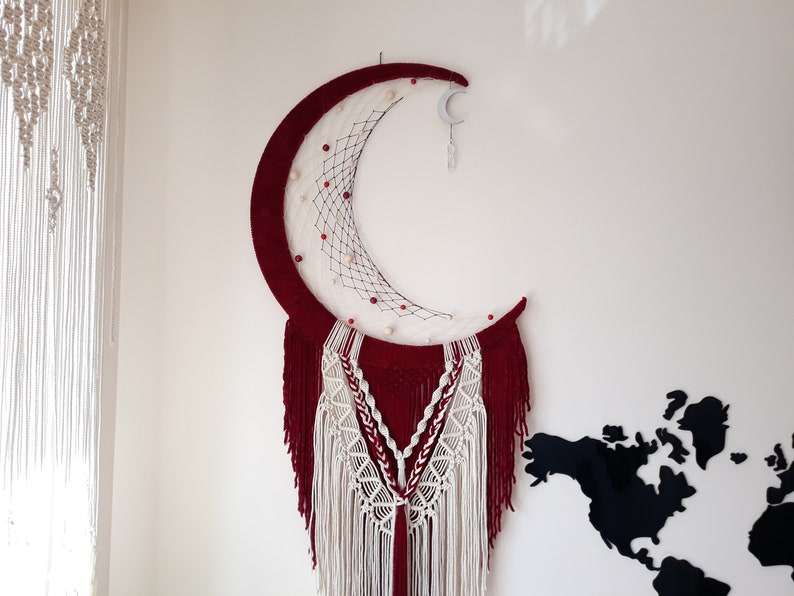 XL Macrame Crescent Moon/ Moon Macrame Wall Hanging/ - Etsy