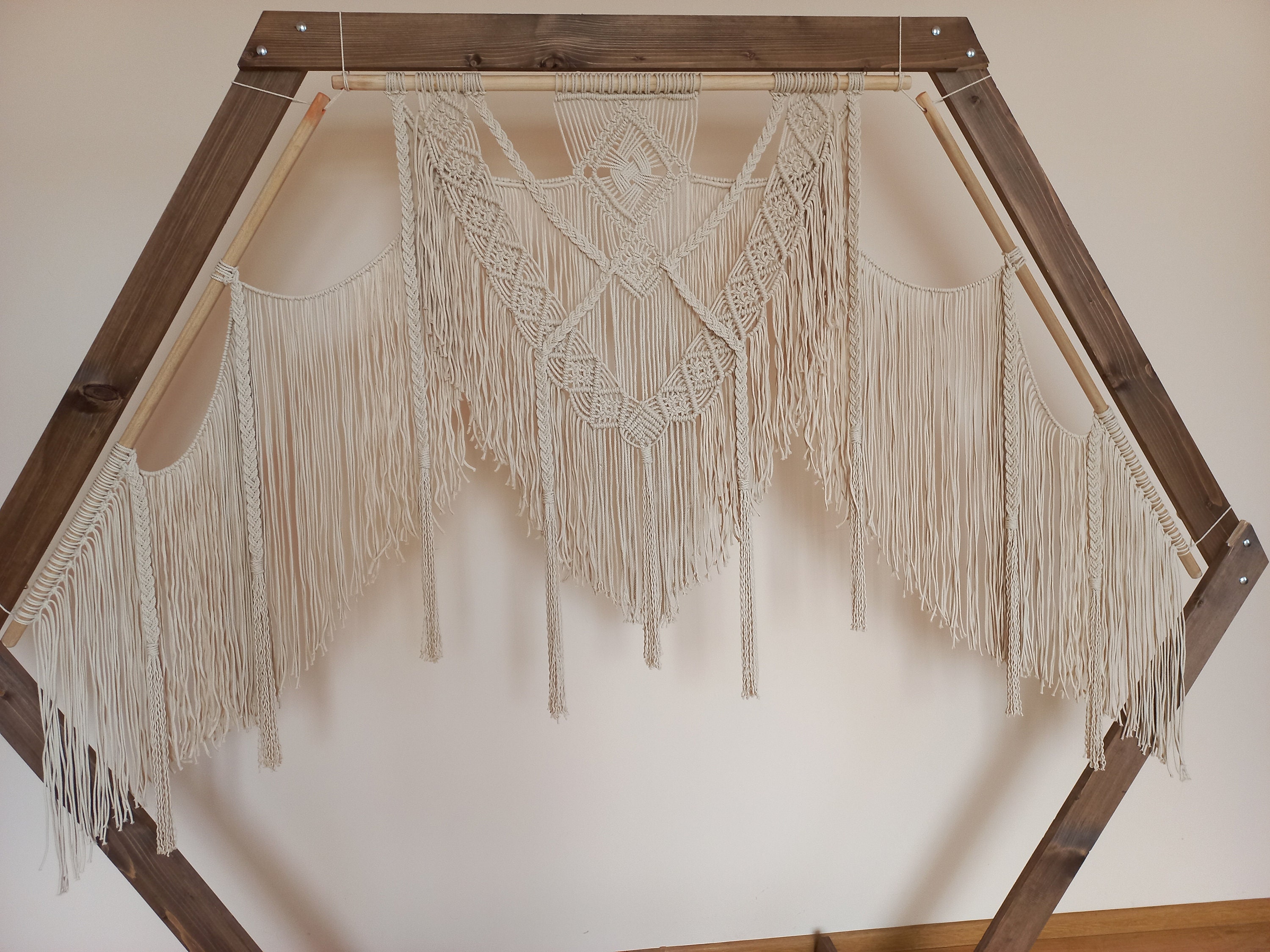 Hexagon Wood Arch 80 Macrame/ Wedding Arch/ Wedding - Etsy