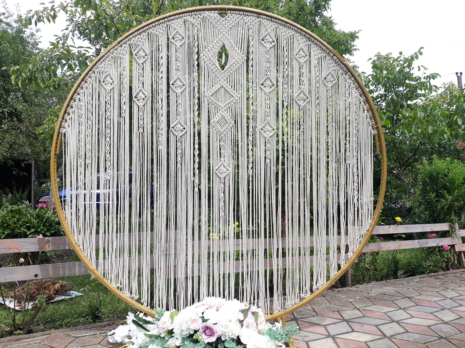 Macrame Wedding Backdrop/ Macrame for Round Arch/ Round Wedding Arch ...