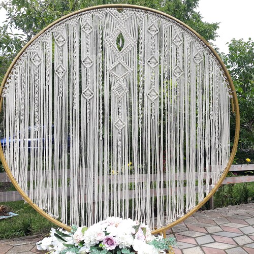 Macrame Wedding Backdrop/ Round Wedding Arch/ Macrame Decor/ - Etsy