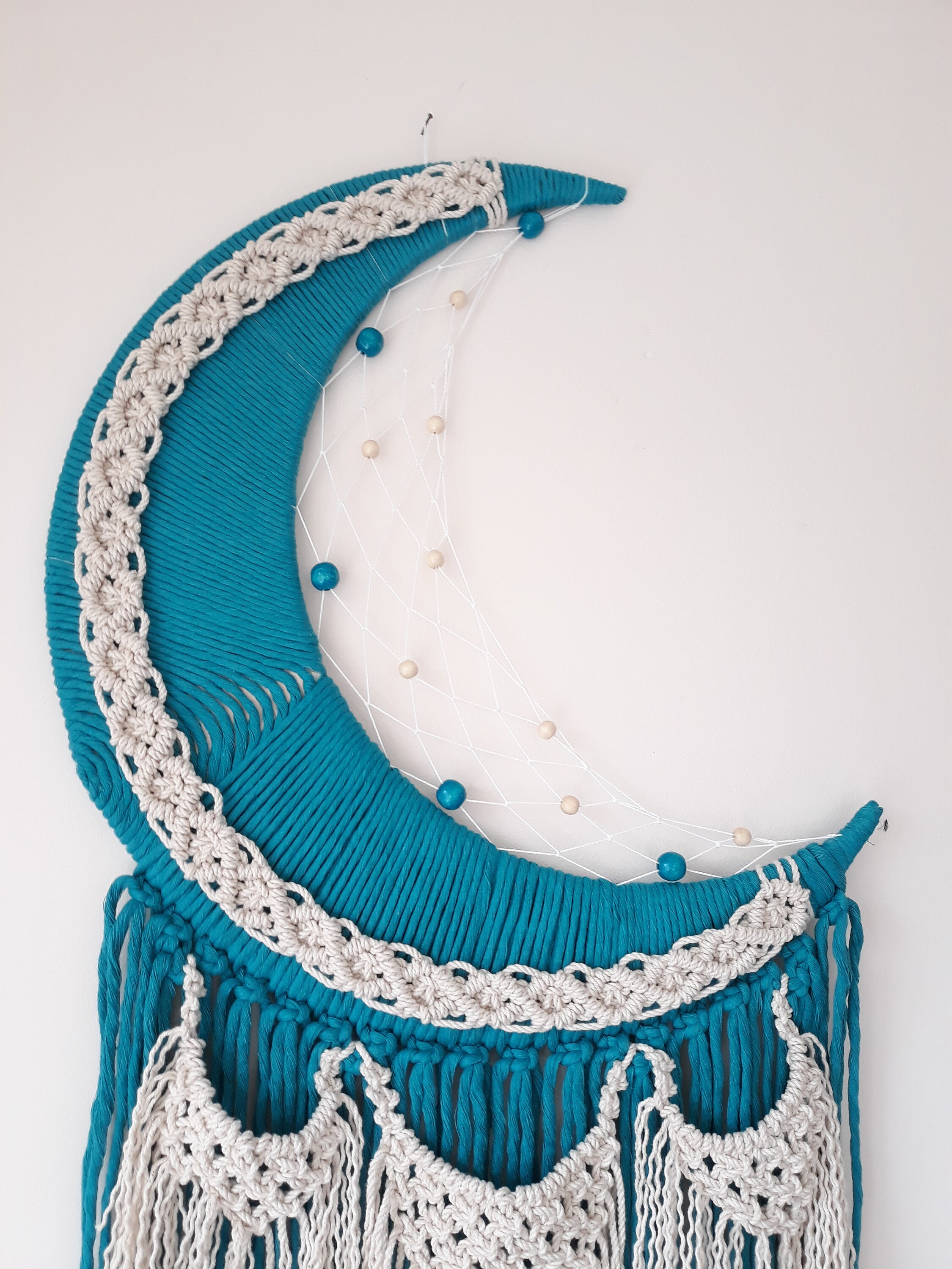 Macrame Crescent Moon/ Dreamcatcher/ Moon macrame wall | Etsy