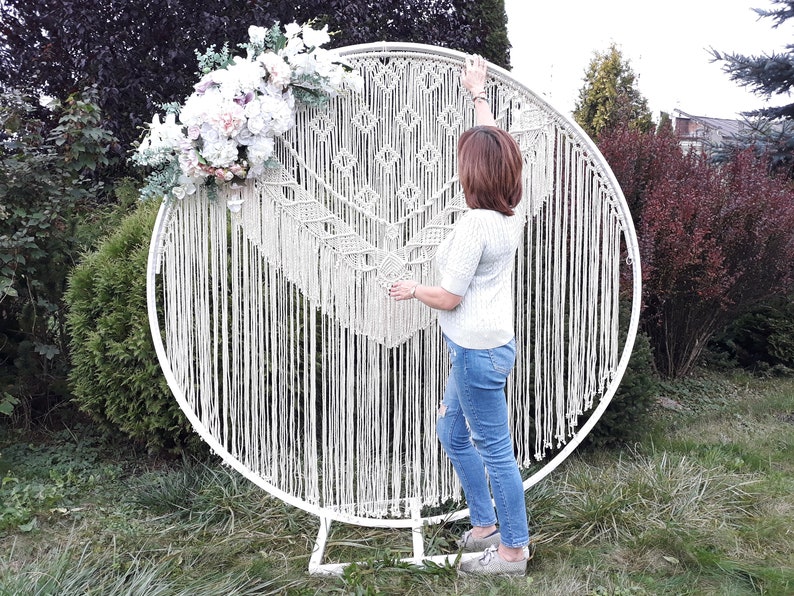 Wedding Macrame/ Wedding Backdrop/ Macrame for Round Arch/ Macrame ...